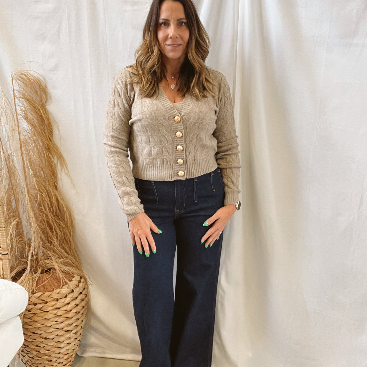 Cable Knit Gold Button Cardigan – The Silo Boutique
