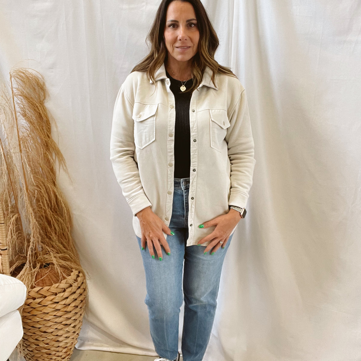 Snap on Shacket-Cream – The Silo Boutique