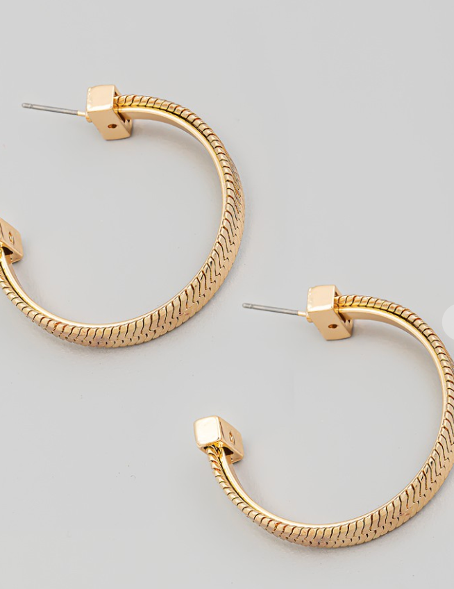 Herringbone Chain Hoop Earrings – The Silo Boutique